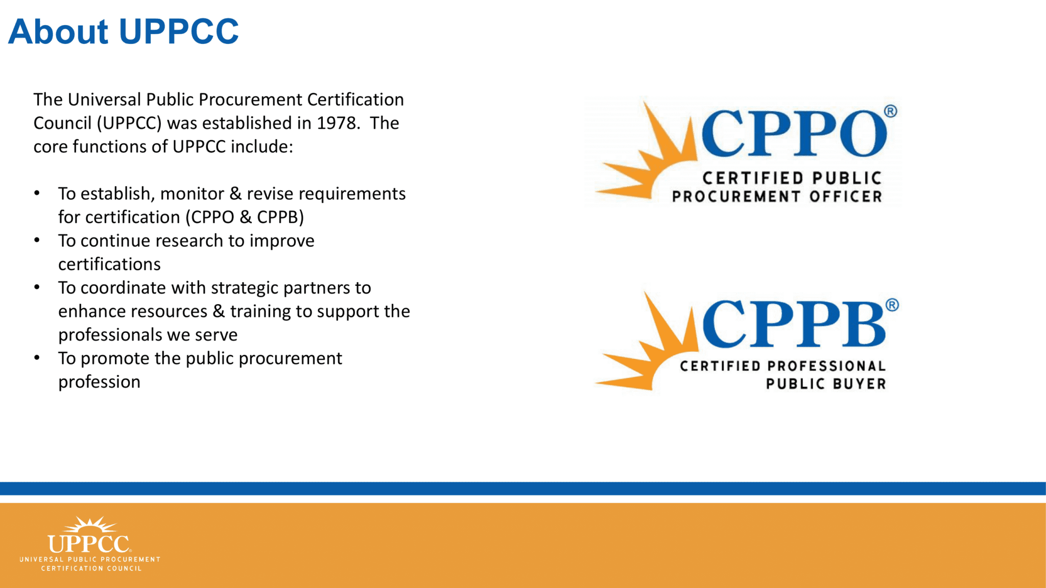 UPPCC Strategic Summary Plan – Universal Public Procurement Certification Council